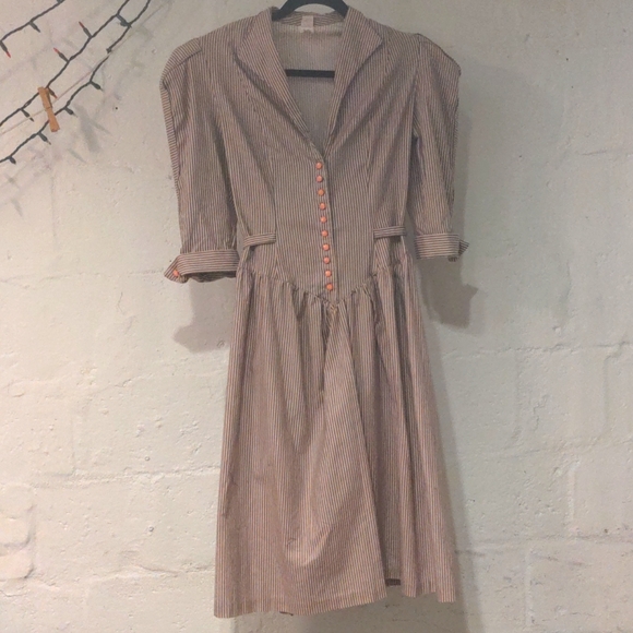 ILGWU | Dresses | Vintage Ilgwu Union Made Ladies Garment Striped Dress ...